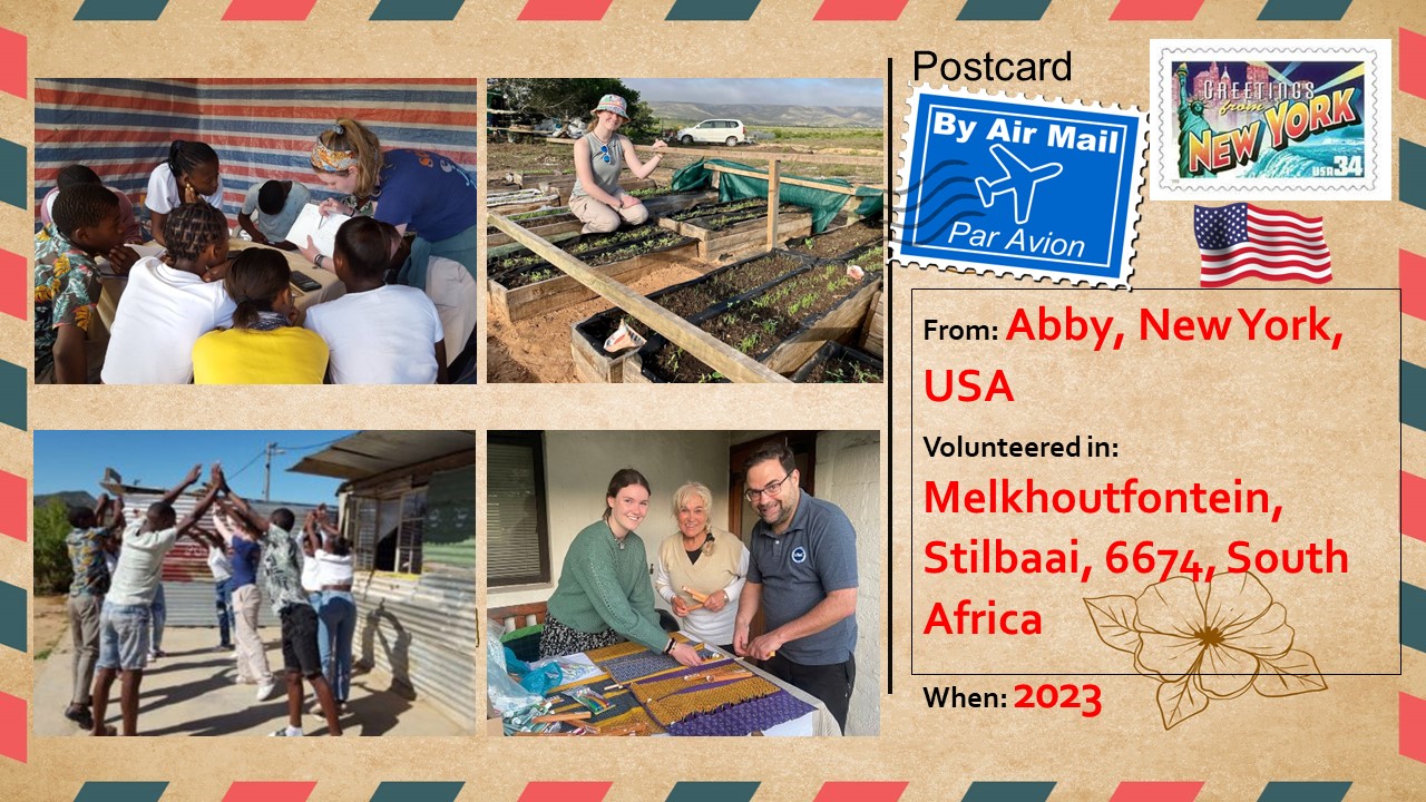 Volunteer Postcards Out of Africa - Dreamcatcher South Africa NPC